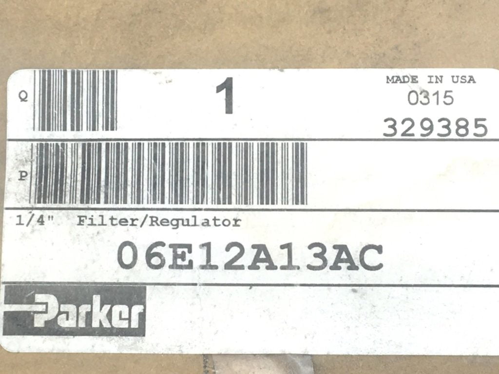 IN FACTORY BOX PARKER 06E12A13AC 1/4 PNEUMATIC FILTER REGULATOR (B547)
