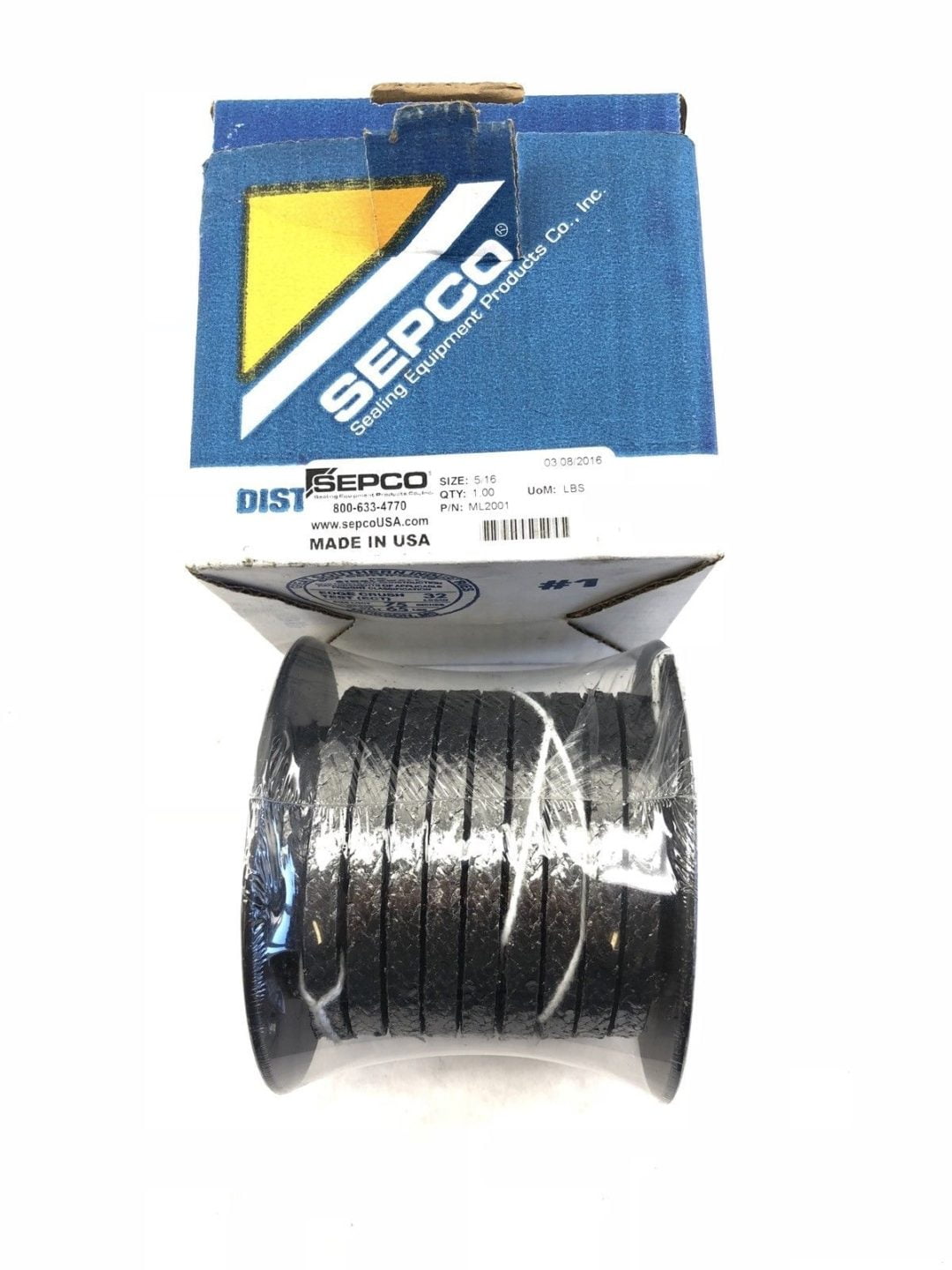 SEPCO ML2001 BRAIDED FLEXIBLE GRAPHITE PACKING SIZE 5/16 (B459)
