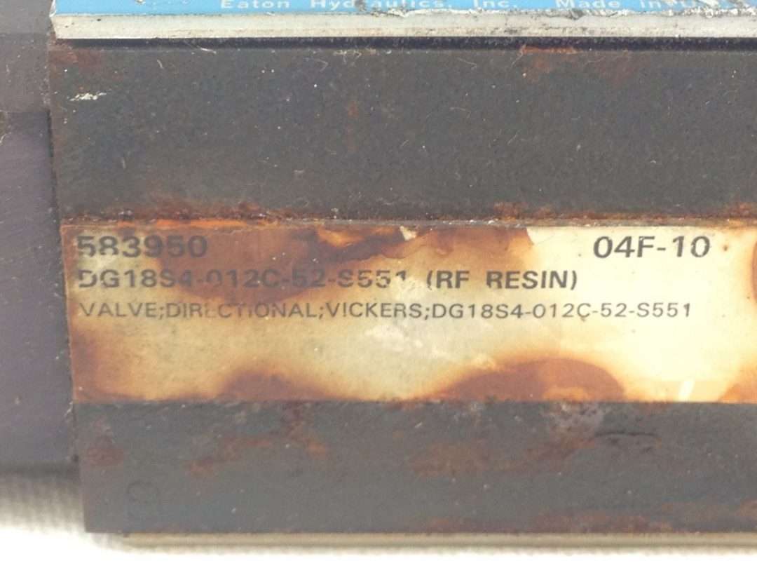 VICKERS DG18S4-012C-52-S551 HYD DIRECTIONAL VALVE (A245)