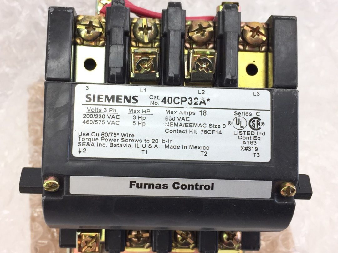 SIEMENS 40CP32A NEMA SIZE 0 SERIES C CONTACTOR (J63)