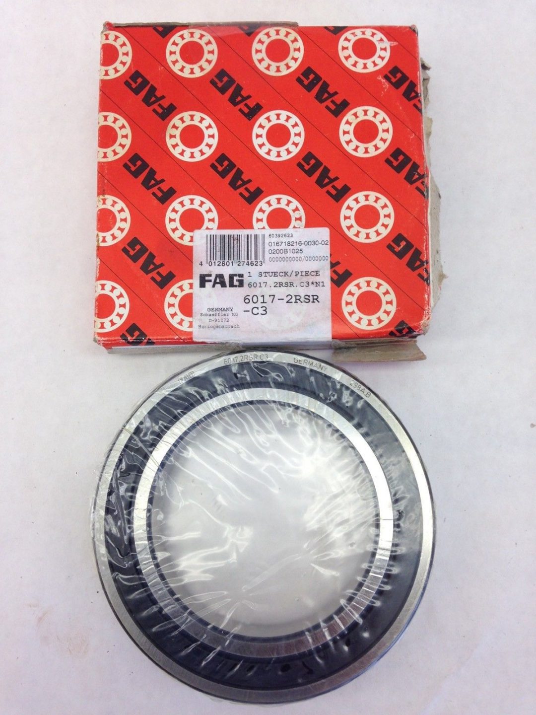 FAG 6017-2RSR-C3 DEEP GROOVE BALL BEARING (F273)