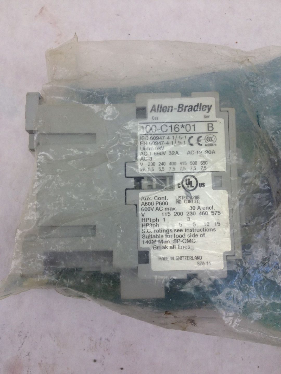TAMROTOR MARINE TMC 20800 ALLEN BRADLEY 100-C16*01 CONTACTOR SERIES B (F160