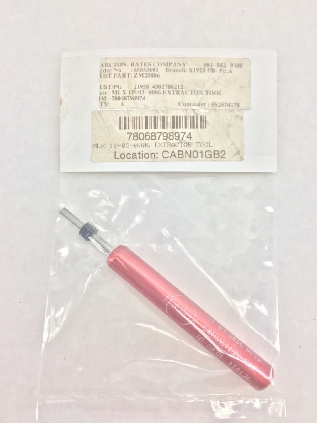 MOLEX HT2038 110176 PIN EXTRACTION TOOL 11-03-0006 REVD (F103)