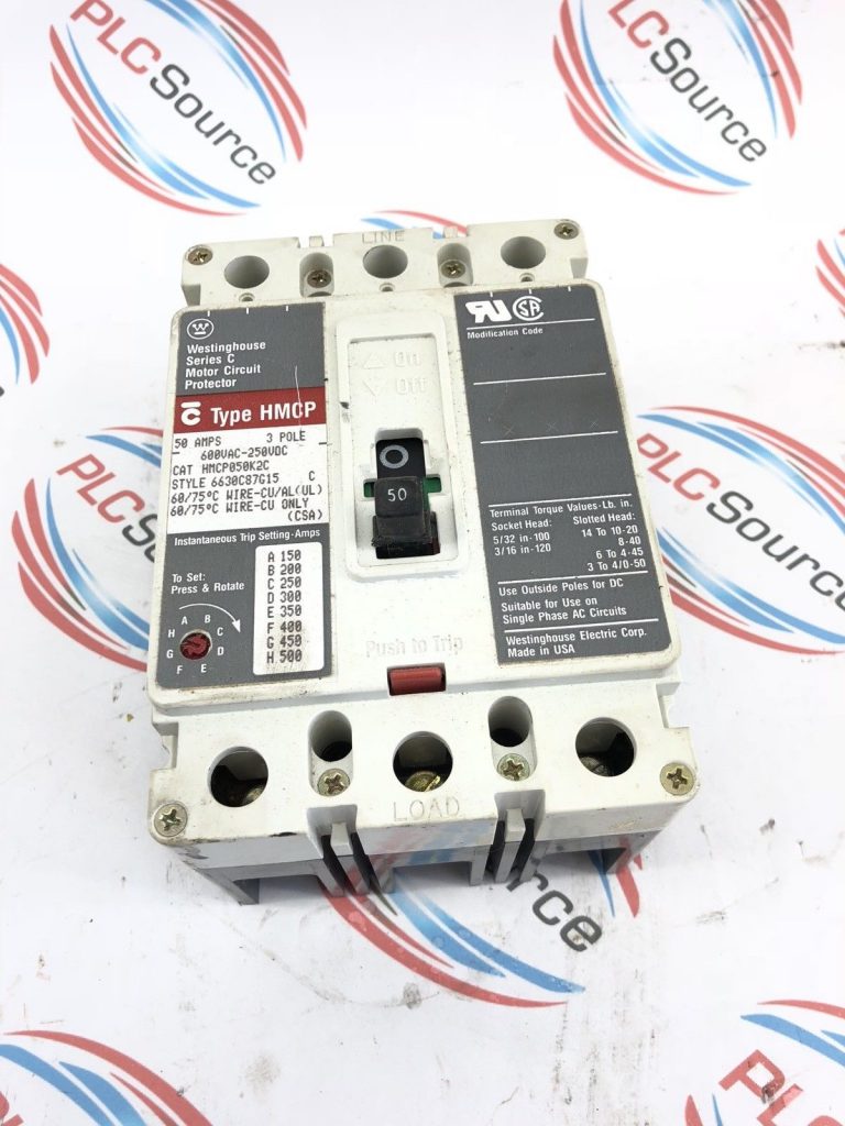 EATON CUTLER HAMMER HMCP HMCP050K2C 3 POLE 50 AMP CIRCUIT BREAKER 600 VAC