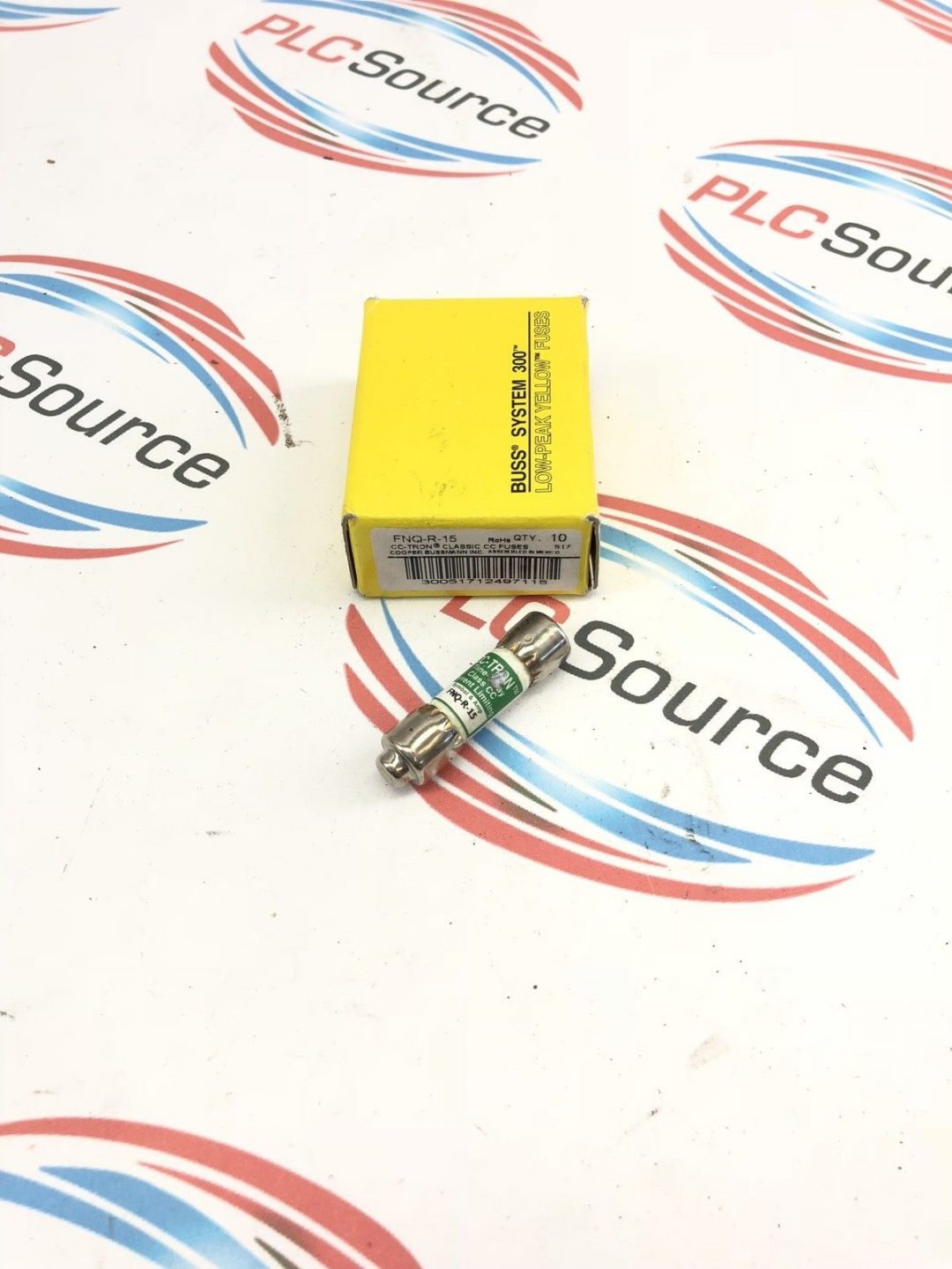 BOX OF 10 COOPER BUSSMANN FNQ-R-15 FUSE, 15A, 600VAC, TIME DELAY