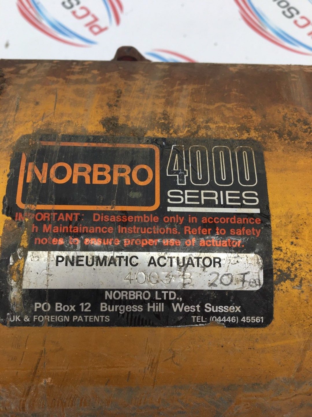 NORBRO 4003B PNEUMATIC ACTUATOR 4000 SERIES