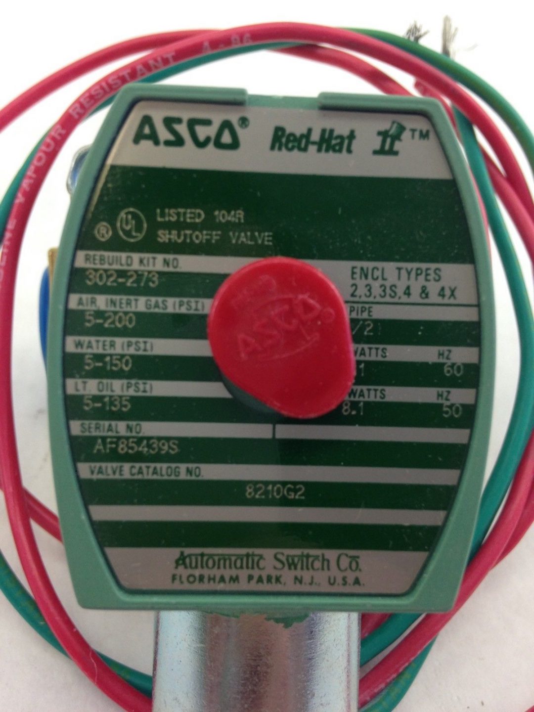 ASCO RED HAT 8210G2 SOLENOID VALVE (B418)