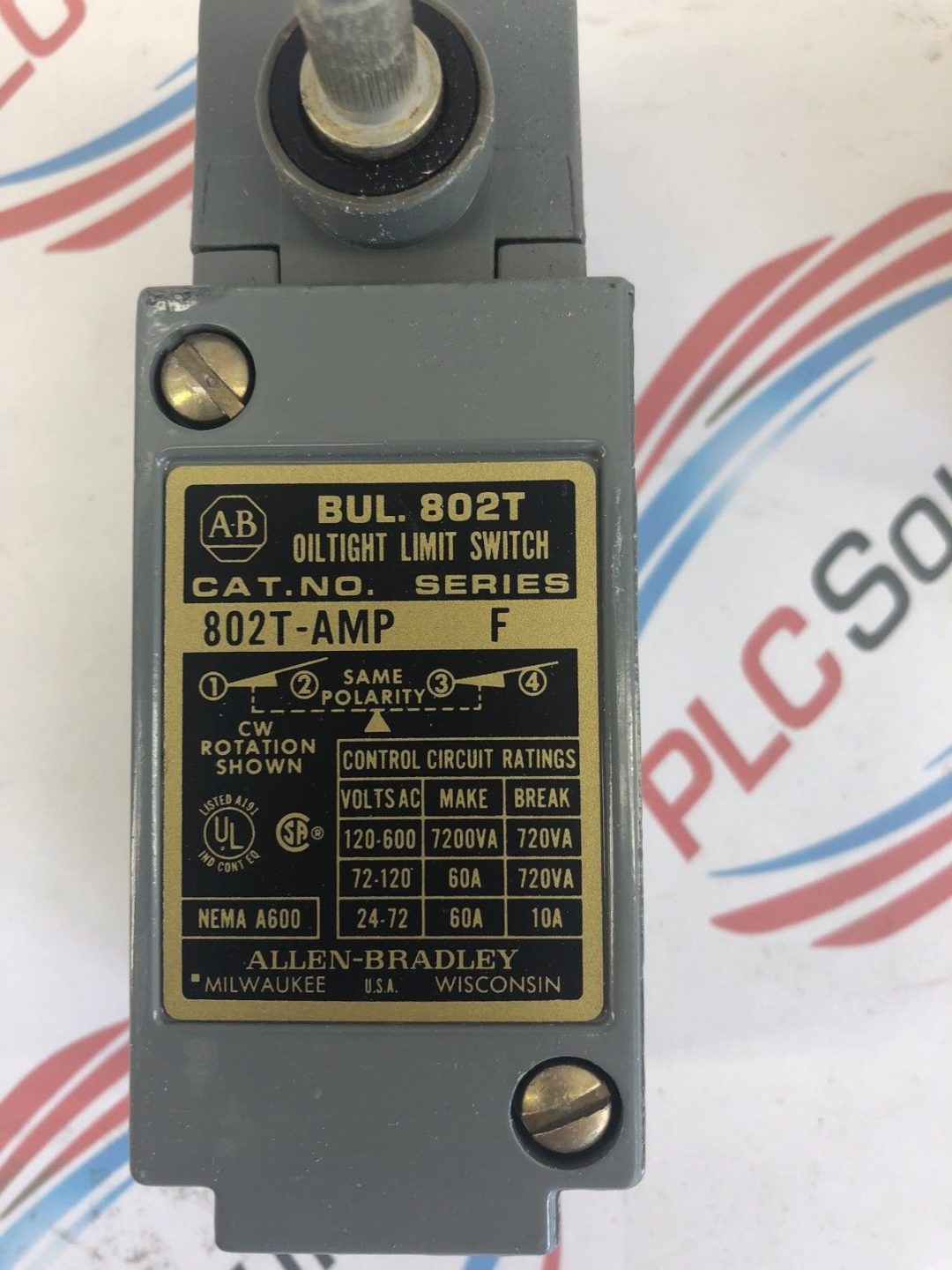 ALLEN BRADLEY 802T-AMP PLUG IN LIMIT SWITCH SERIES F