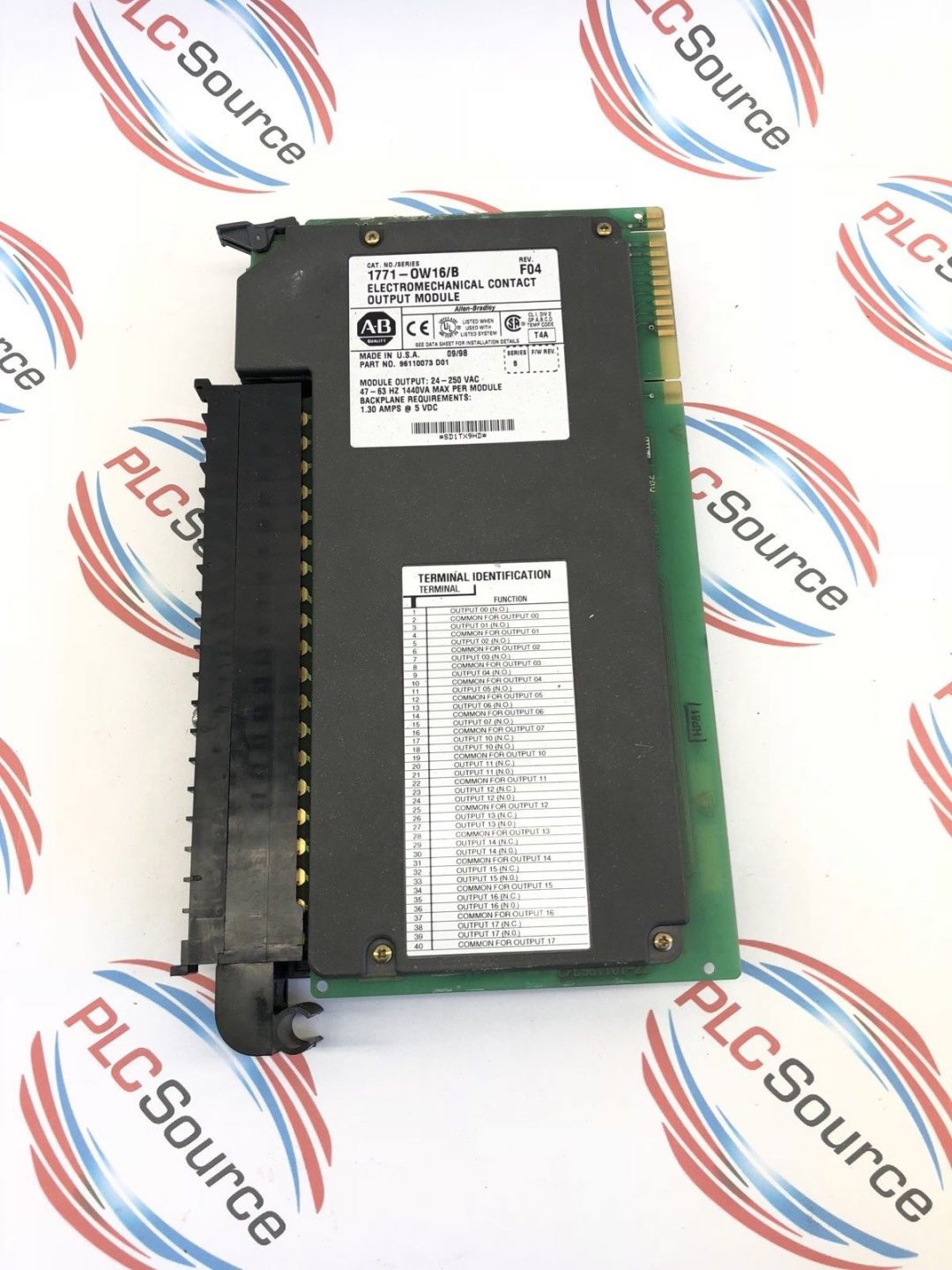 ALLEN BRADLEY 1771-OW16/B ELECTROMECHANICAL CONTACT OUTPUT MODULE