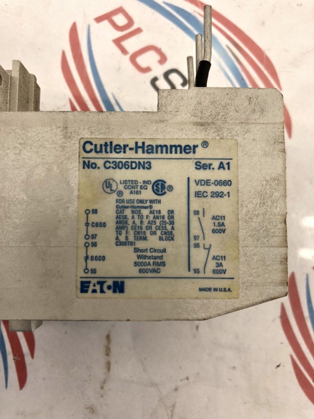 CUTLER HAMMER C306DN3 EATON OVERLOAD RELAY SERIES A1