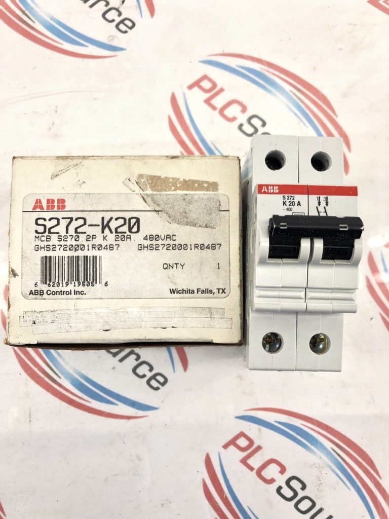 ABB S272-K20 CIRCUIT BREAKER 20A 480VAC