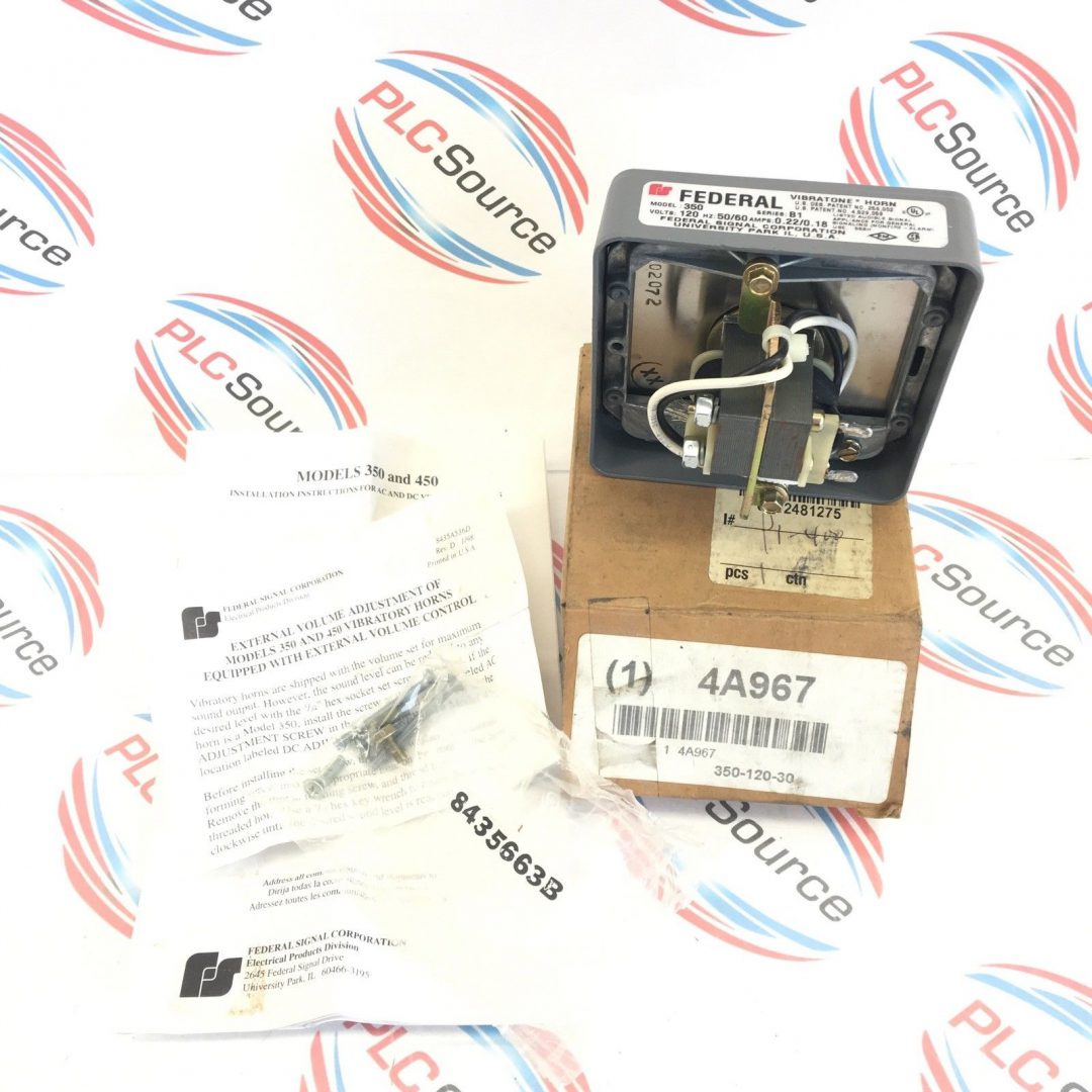 FEDERAL SIGNAL MODEL 350 SERIES B1 VIBRATONE HORN 120V, 50/60 Hz 0.22/0 ...