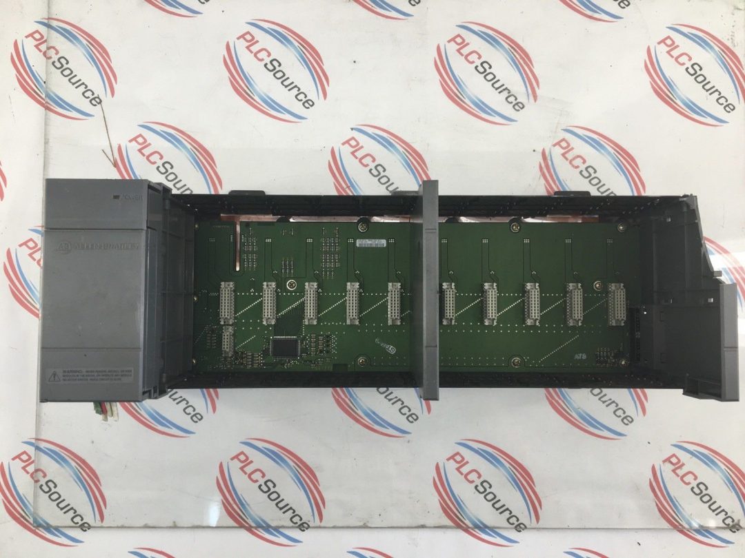 ALLEN BRADLEY 1746-A10 SLC500 10-SLOT RACK SER.B W/ 1746-P1 SER. A ...